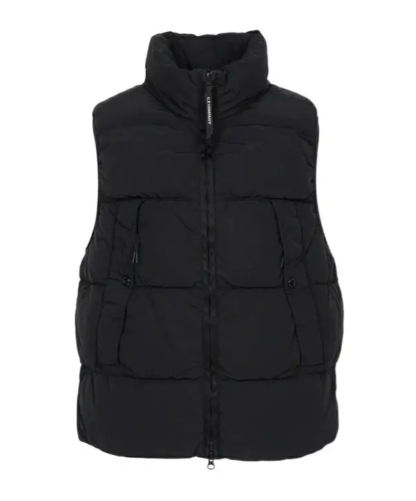 C.P. COMPANY Zippered Down Vest - Black