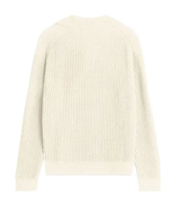 Maison Kitsuné Fox Head Ribbed Polo Jumper