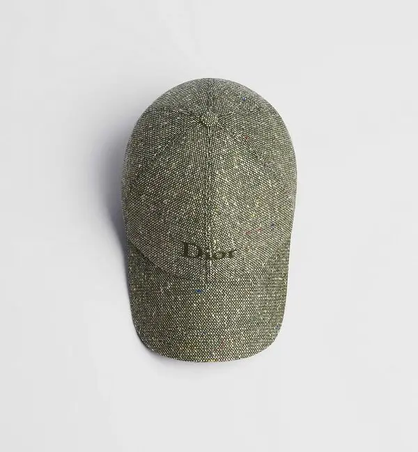 Dior D-player Cap In Donegal Tweed With Sequins