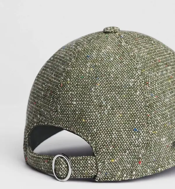 Dior D-player Cap In Donegal Tweed With Sequins