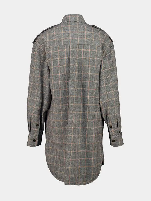 Stella McCartney Check-pattern Epaulette Shirt Mini Dress