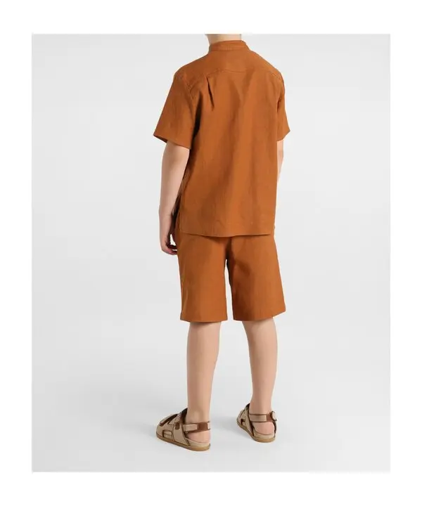 Dolce & Gabbana Short-sleeve Cotton And Linen Blend Shirt