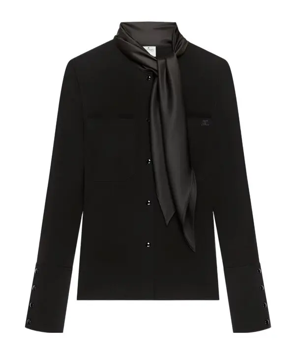 COURREGES Satin-scarf Jersey Shirt