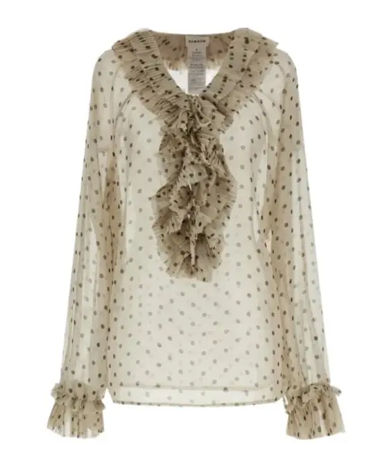 P.a.r.o.s.h Pallina Ruffled Polka-dot Blouse