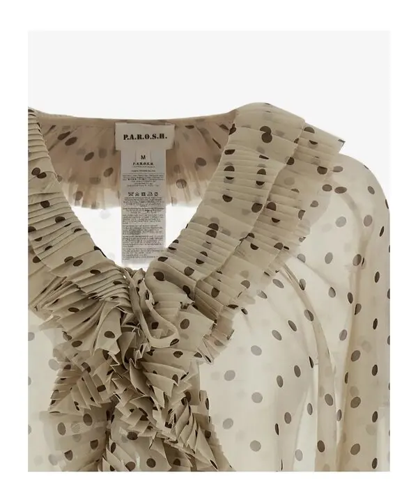 P.a.r.o.s.h Pallina Ruffled Polka-dot Blouse