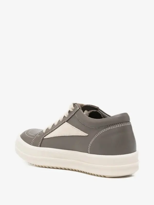 Rick Owens Leather Contrast-panel Sneakers - White