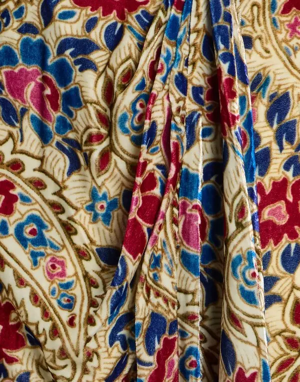 Isabel Marant Étoile Multicolored Velvet Asymmetrical Midi Skirt