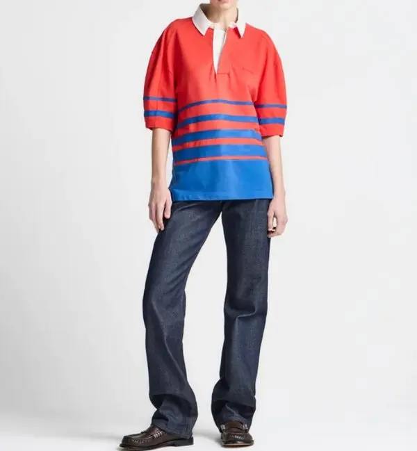 J.W.ANDERSON Red And Blue Striped Rugby Polo Shirt