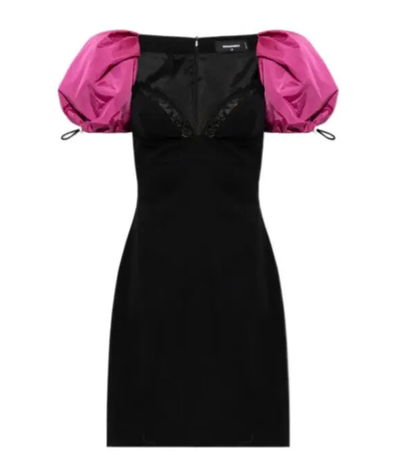 Dsquared2 Snow-tech Lace-trim Mini Dress - Black
