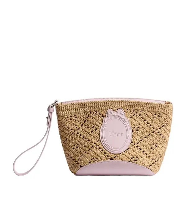 Dior Woven Raffia Blooming Pouch