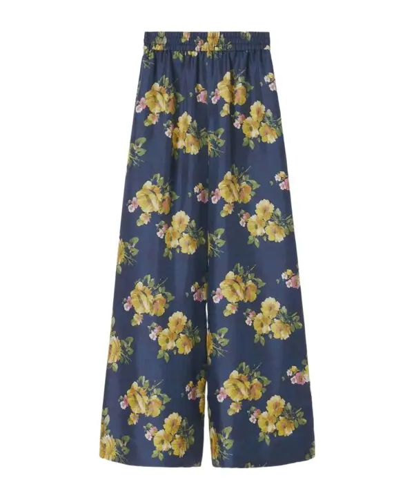 La DoubleJ Printed Silk Palazzo Pants