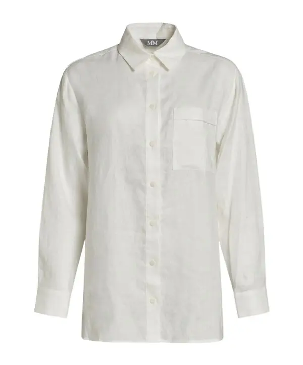 Max Mara Long-sleeved Shirt With Chest Pocket - White