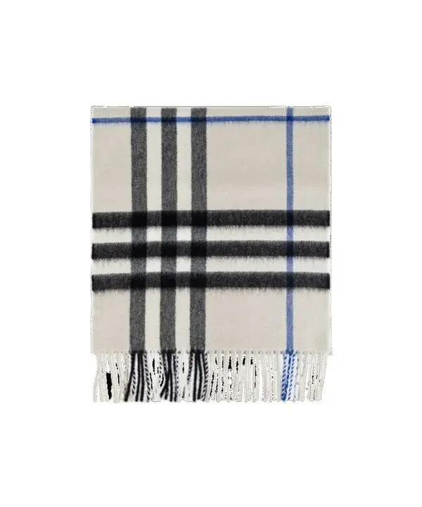 Burberry Check Printed Fringed Scarf - Lichen