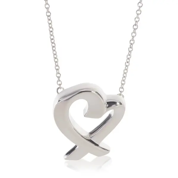Tiffany & Co. Sterling Silver Paloma Picasso Loving Heart Pendant Necklace