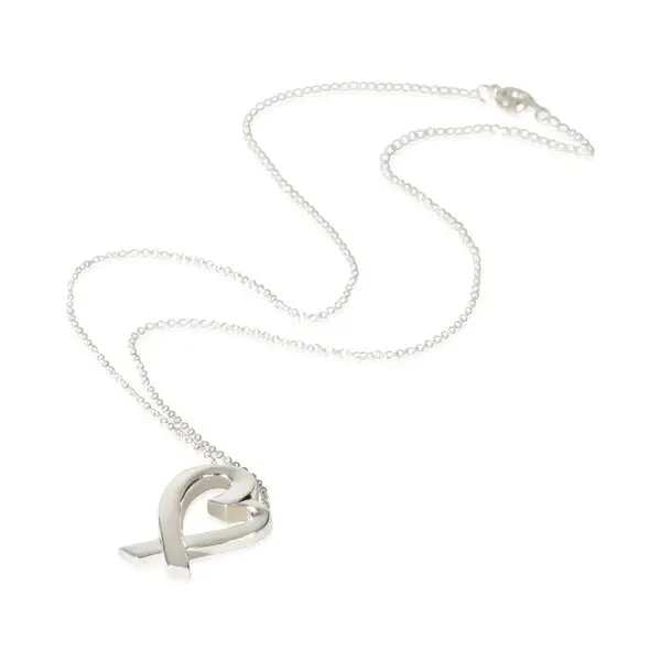 Tiffany & Co. Sterling Silver Paloma Picasso Loving Heart Pendant Necklace