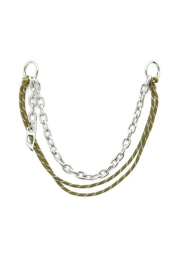 DIESEL® Chain And Rope Charm With D-logo Pendant - Silver