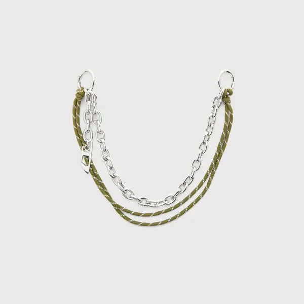 DIESEL® Chain And Rope Charm With D-logo Pendant - Silver