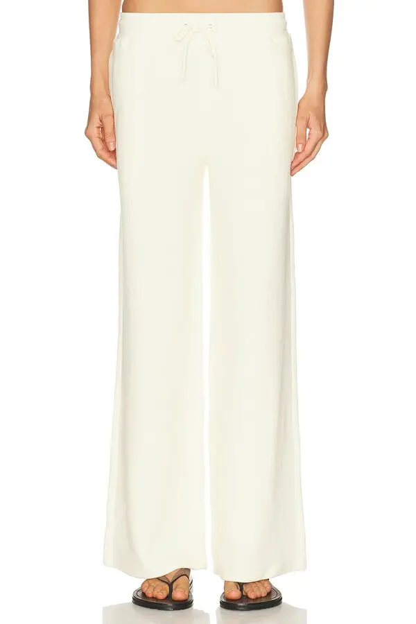NEGATIVE UNDERWEAR Waffle Knit Track Pant - Cream