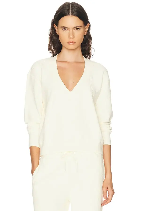 NEGATIVE UNDERWEAR Waffle Knit Deep V