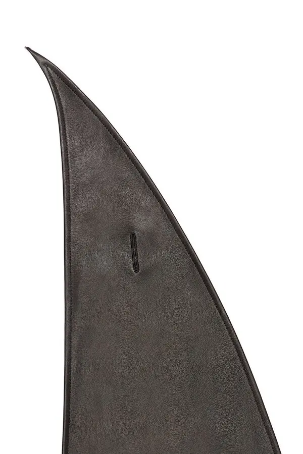 Nour Hammour Sena Leather Pull Scarf In Black