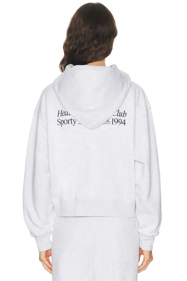 Sporty & Rich Heathered Knit Fleece Hoodie