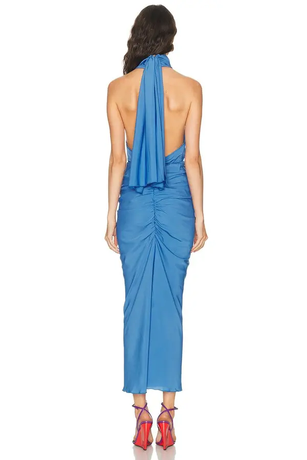 ROWEN ROSE Bow Neck Maxi Dress