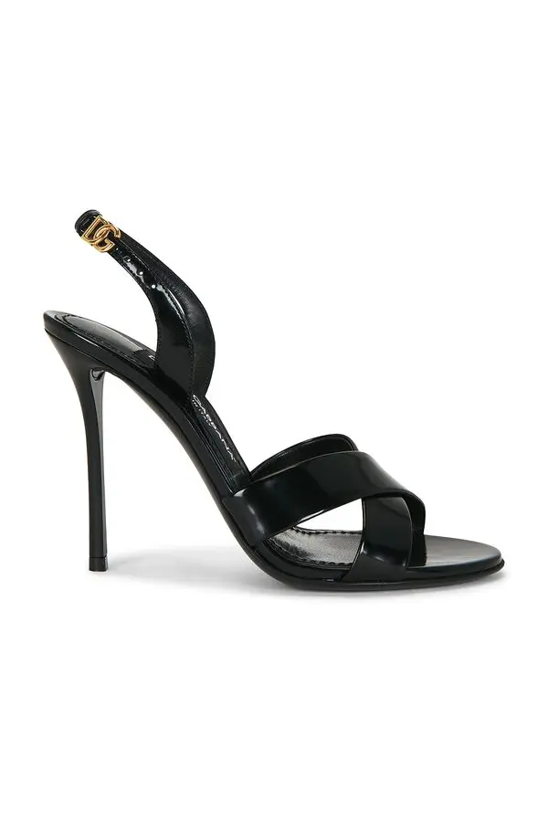 Dolce & Gabbana Patent Leather Slingback Stilettos - Black