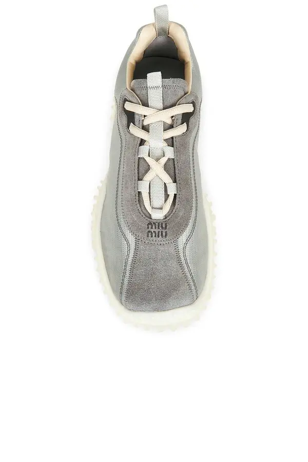 Miu Miu Nylon Tech Suede Bubble Sneaker - Nube