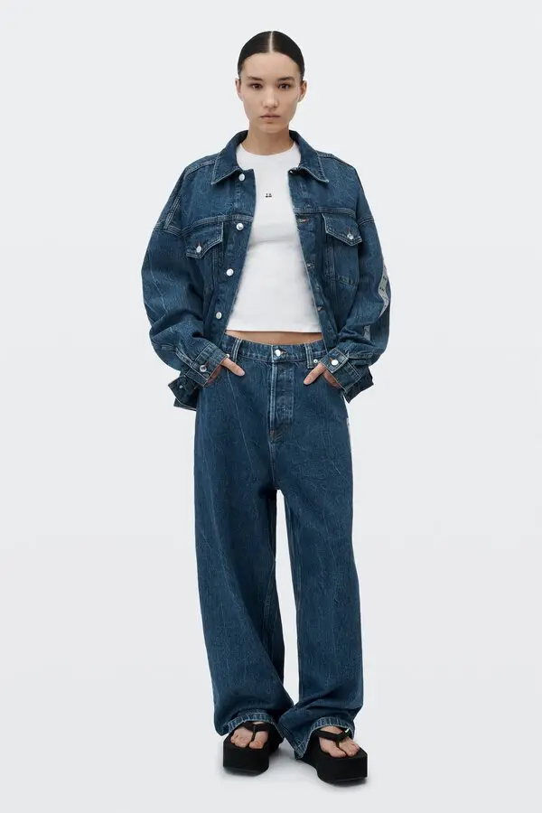Alexander Wang Oversized Trucker Jacket With Graphic Detail