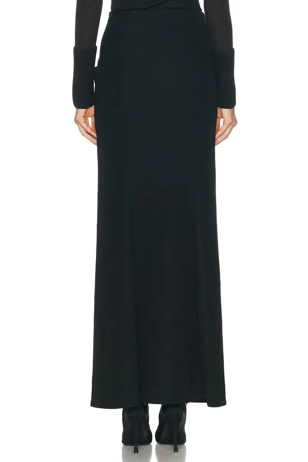 Alaïa Wool Knit Flared Column Skirt - Noir