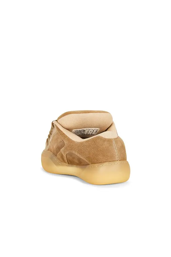ERL Quad Vamp Leather Lace-up Sneakers - Beige