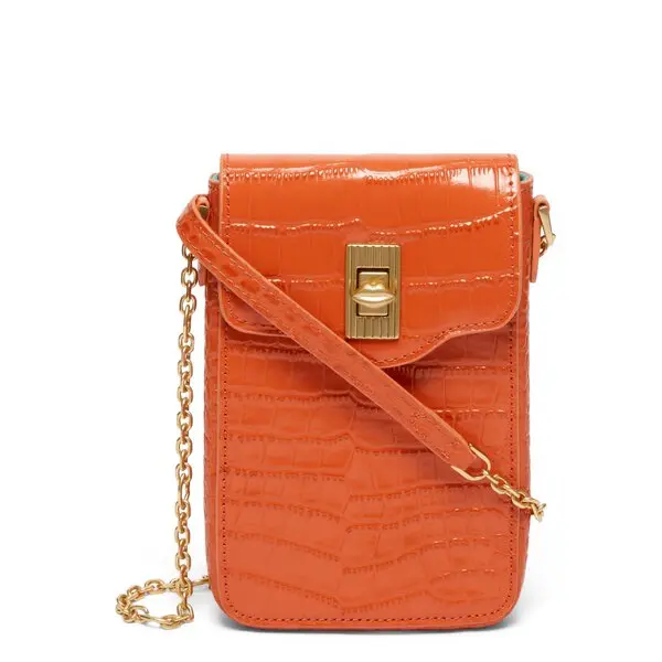 Lulu Guinness Croc Effect Crossbody Bag