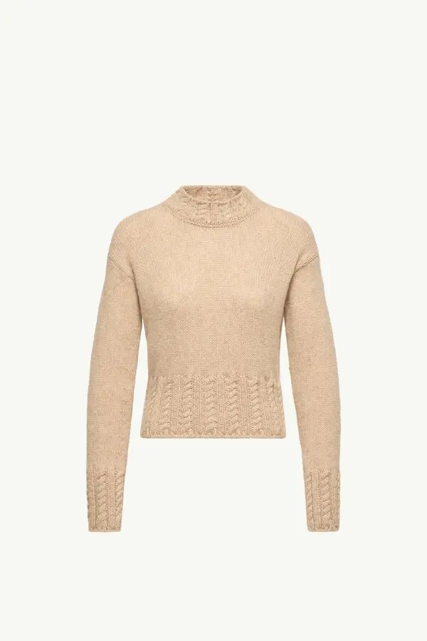 Moncler Alpaca Blend Turtleneck Sweater - Beige