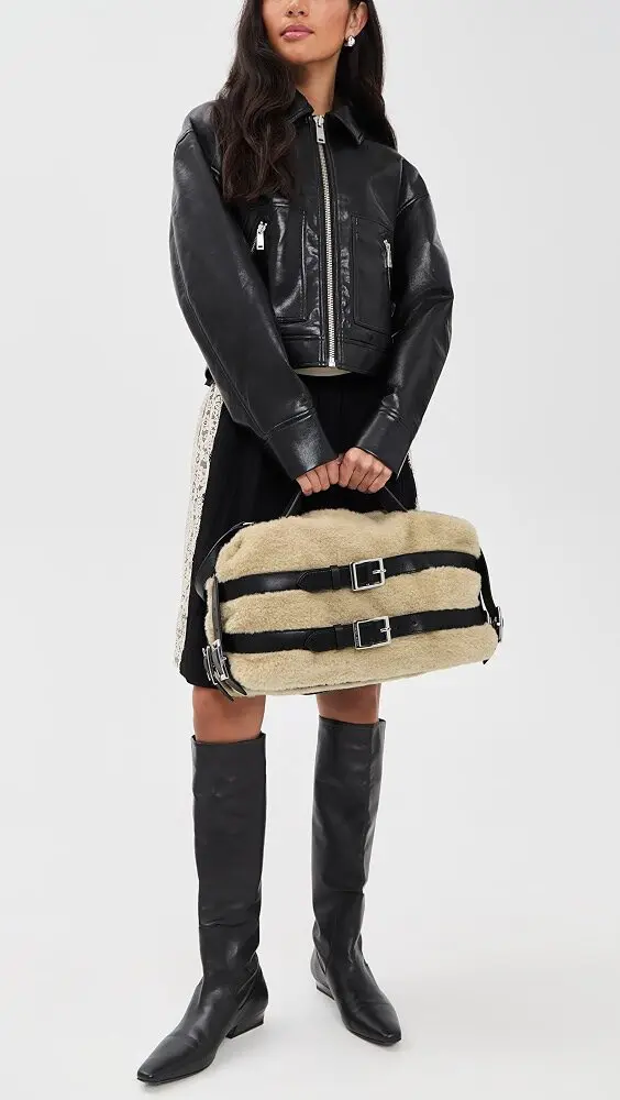 Simone Rocha Faux Fur Biker Belt Bag