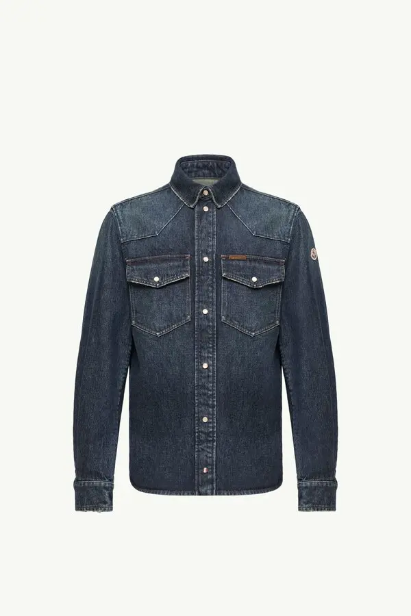 Moncler Denim Shirt Jacket - Blue