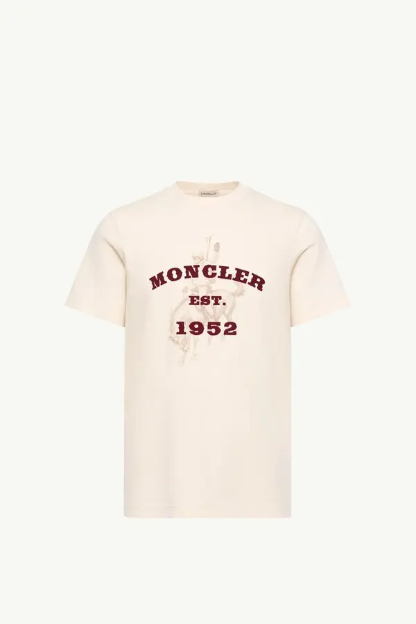 Moncler Horse Print Cotton Jersey T-shirt - White