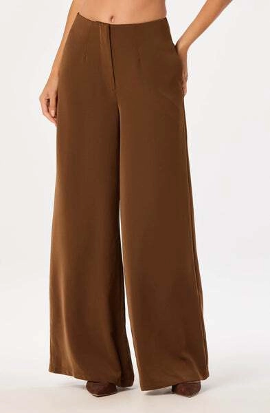 Astr The Label Ginger Satin Wide Leg Pants