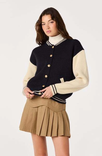 Astr The Label Grayson Colorblock Varsity Jacket