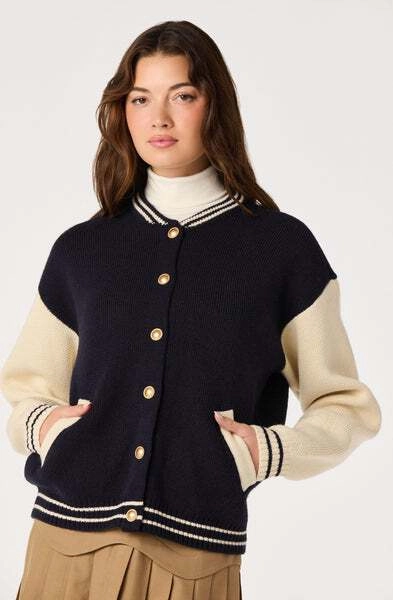 Astr The Label Grayson Colorblock Varsity Jacket