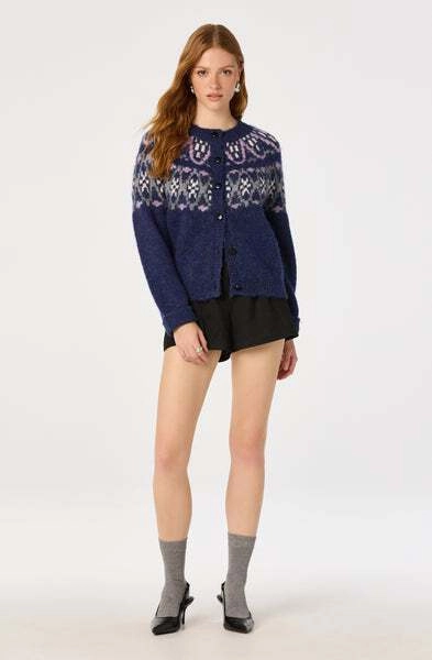 Astr The Label Irene Fair Isle Cardigan
