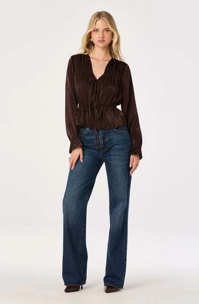 Astr The Label Tatiana Poet Sleeve Blouse