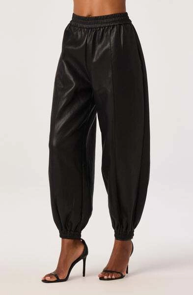 Astr The Label Adity Faux Leather Balloon Pants