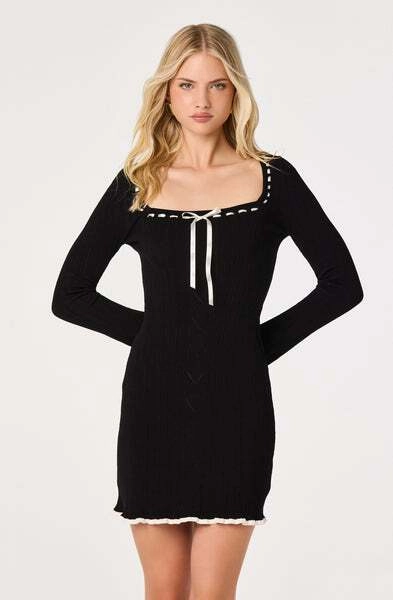Astr The Label Daysha Square Neck Mini Dress
