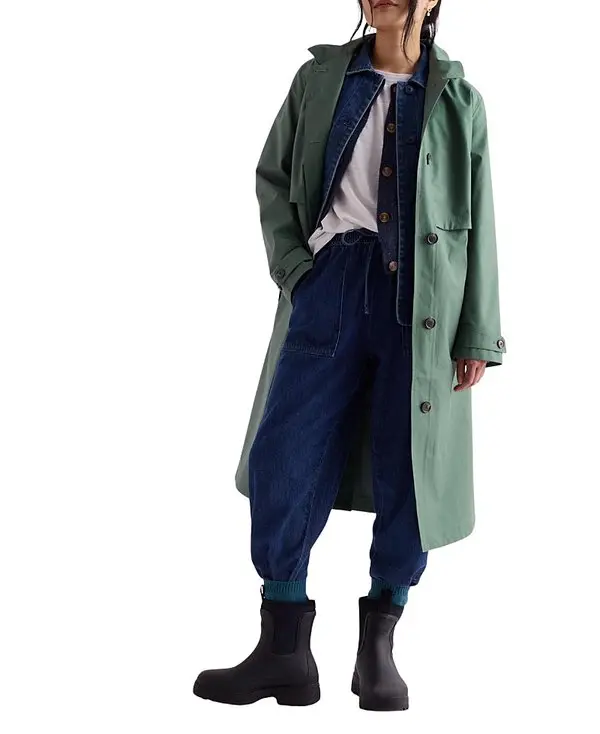 SEASALT CORNWALL Sea Lights Waterproof Trench Coat - Light Coppice