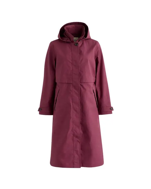 SEASALT CORNWALL Sea Lights Waterproof Trench Coat - Plum Berry