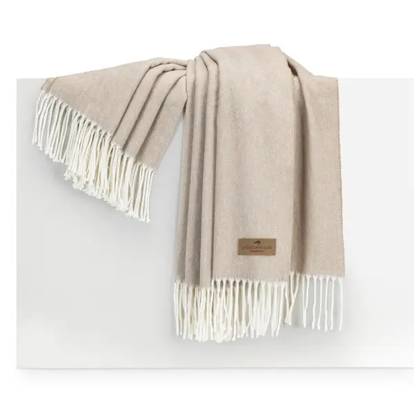 LANDS DOWNUNDER Landsdown Under Herringbone Cotton Blend Throw