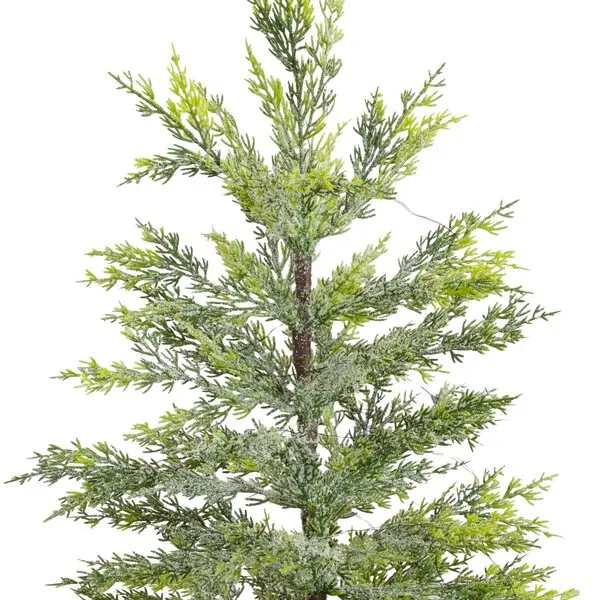 NEARLY NATURAL 2' Pre Lit Artificial Snowed Cypress Christmas Tree
