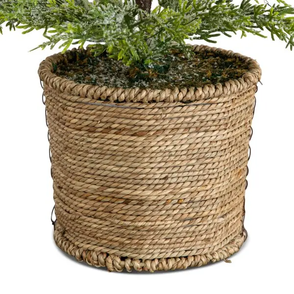 NEARLY NATURAL 2' Pre Lit Artificial Snowed Cypress Christmas Tree