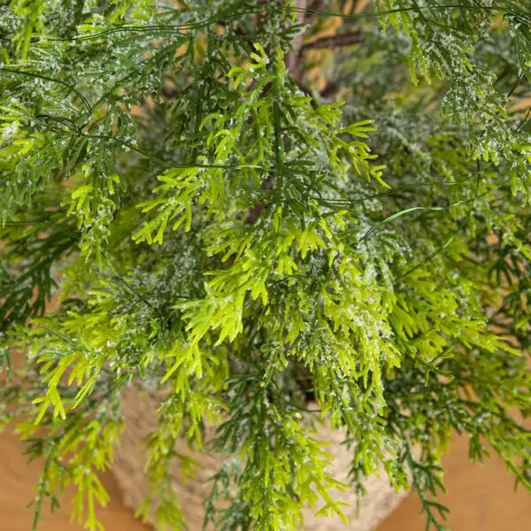 NEARLY NATURAL 4' Pre Lit Artificial Snowed Cypress Christmas Tree