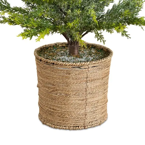 NEARLY NATURAL 5' Pre Lit Artificial Snowed Cypress Christmas Tree